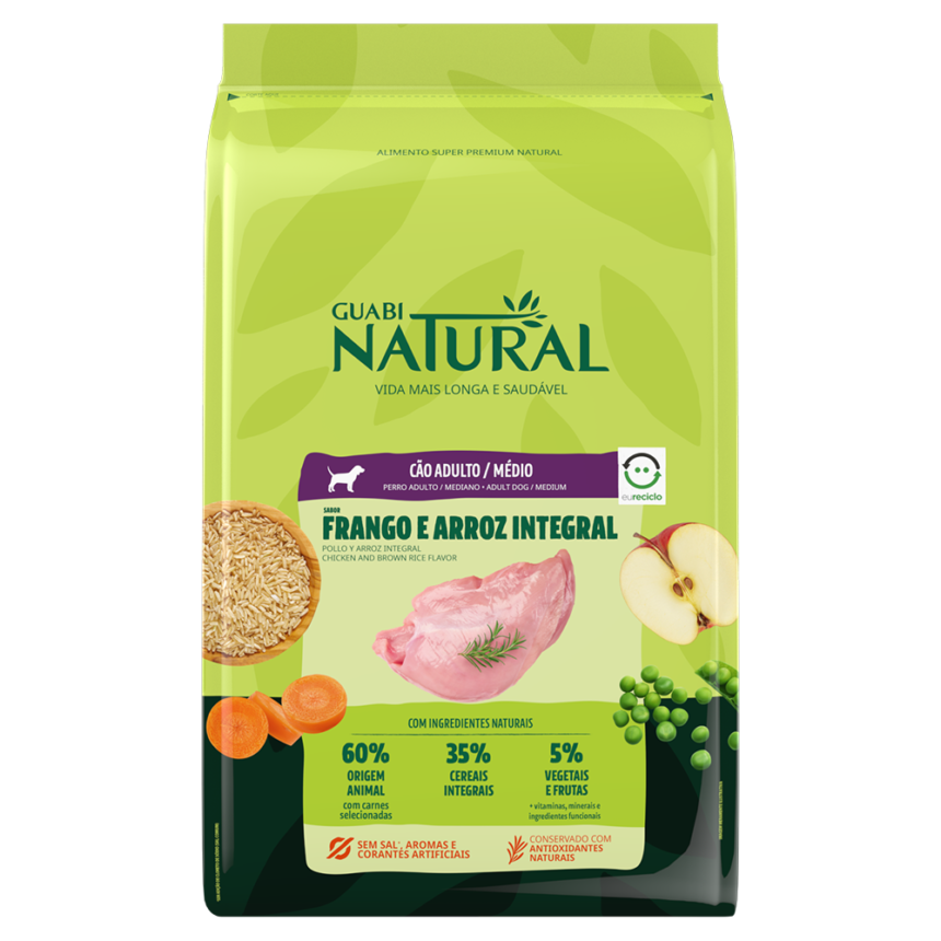 Guabi Natutal Perro Adulto Raza Media Pollo Arroz – Distribuidora ...